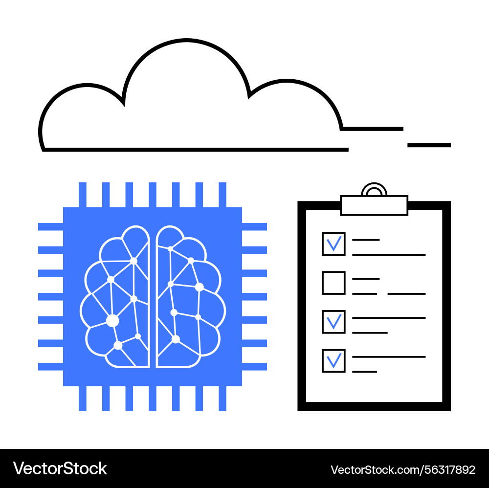 AI Cloud Task Management Royalty Free Vector Image