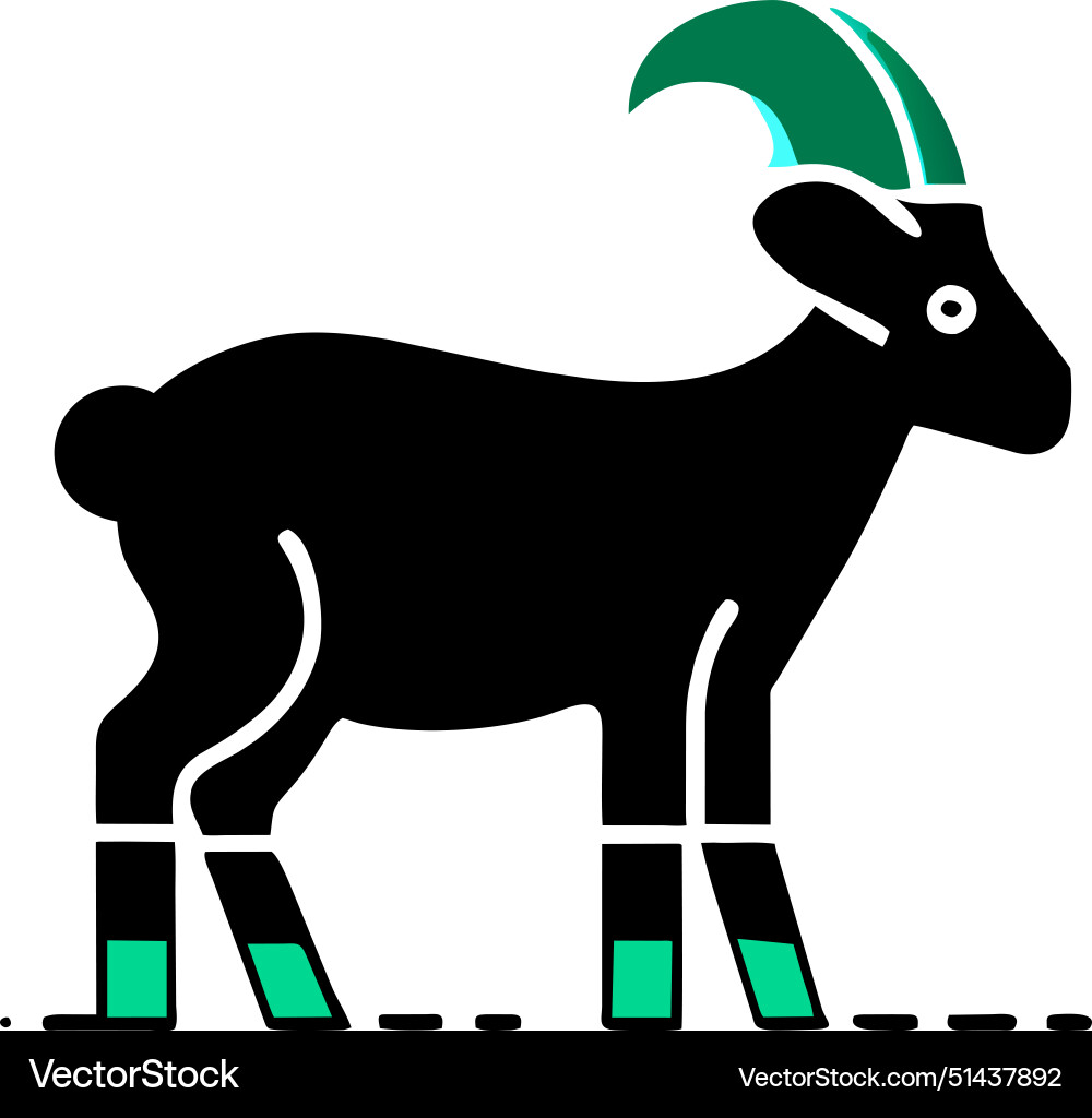 Alpine goat green icon Royalty Free Vector Image