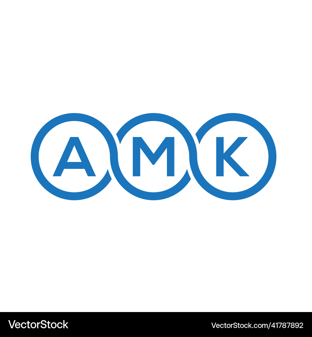 Amk letter logo design on white background Vector Image