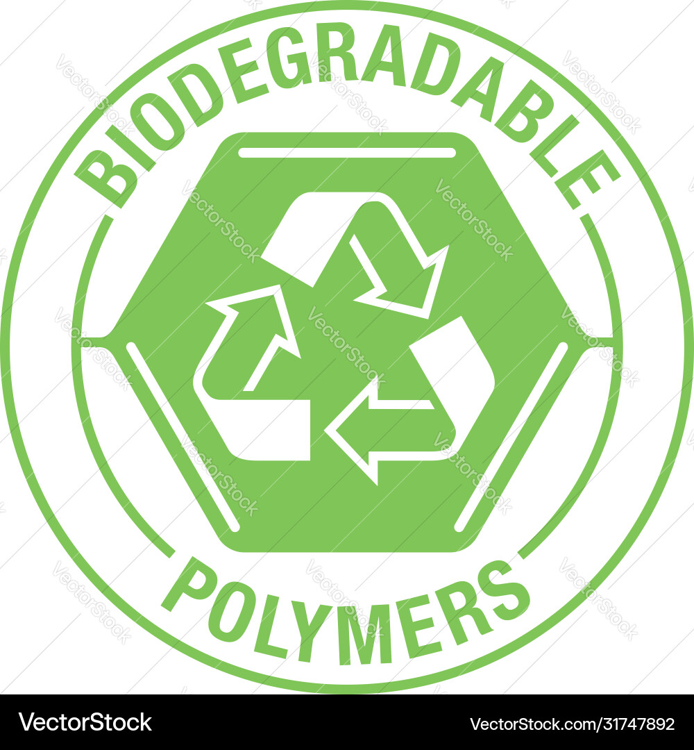 Biodegradable polymers stamp Royalty Free Vector Image