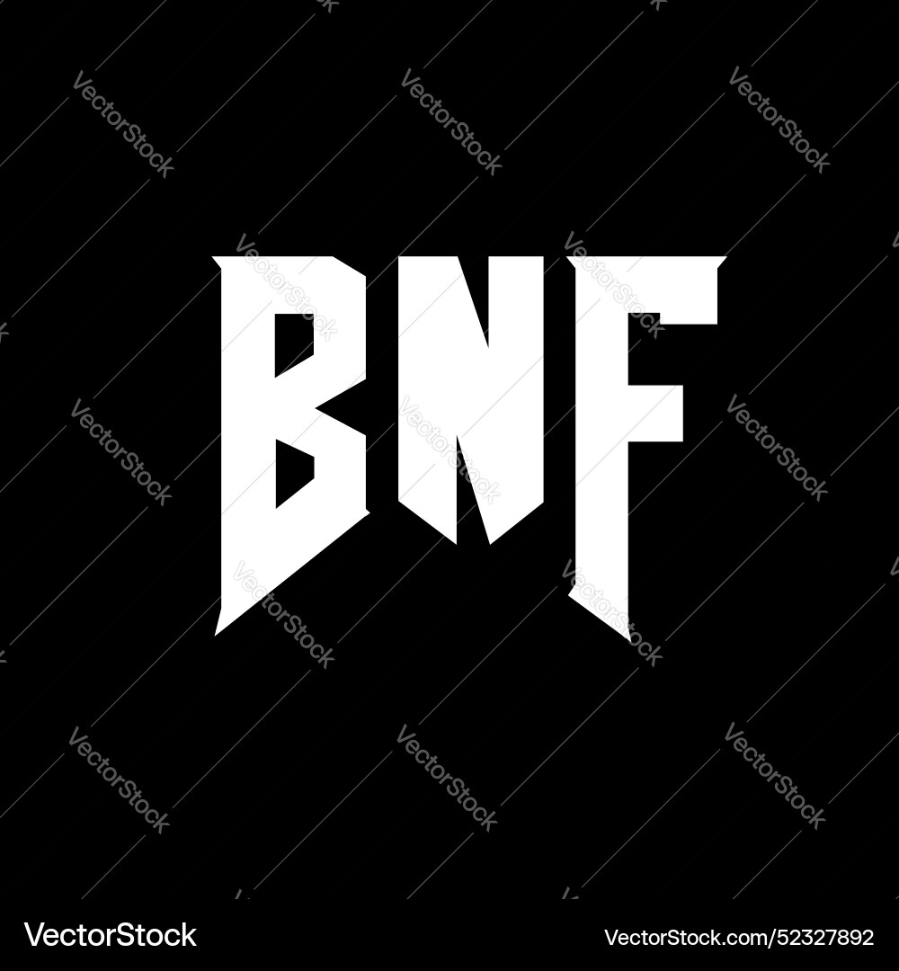 Bnf letter logo design for technology company Vector Image