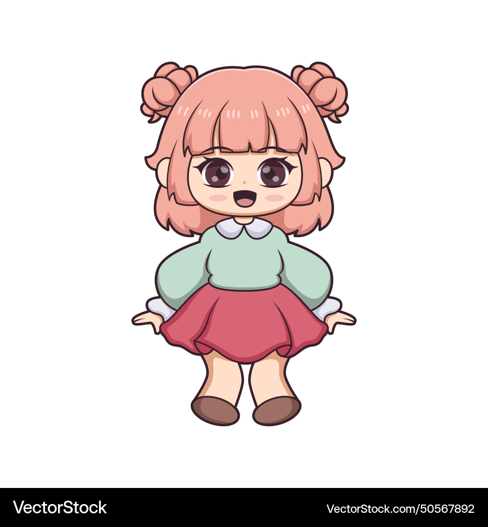Chibi anime character design Royalty Free Vector Image