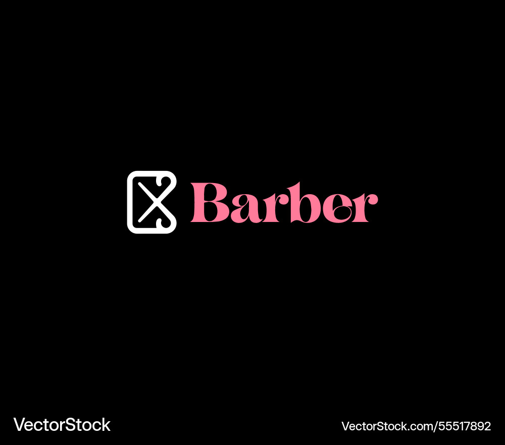 Creative scissor linear logo a letter b sign Vector Image