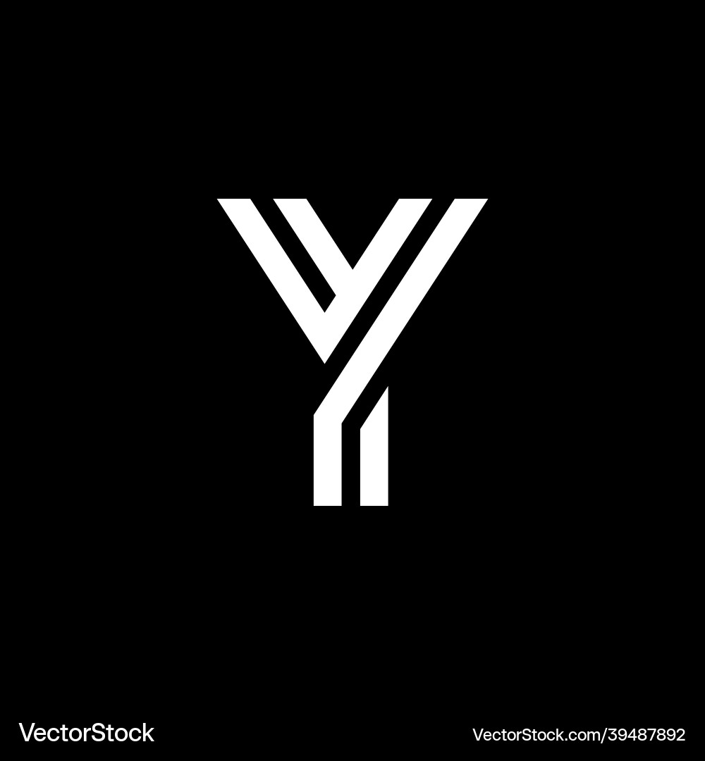 Double line alternative logo letter y Royalty Free Vector