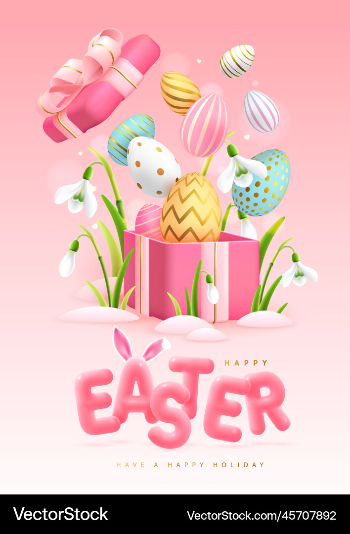 Easter background with colorful eggs Royalty Free Vector