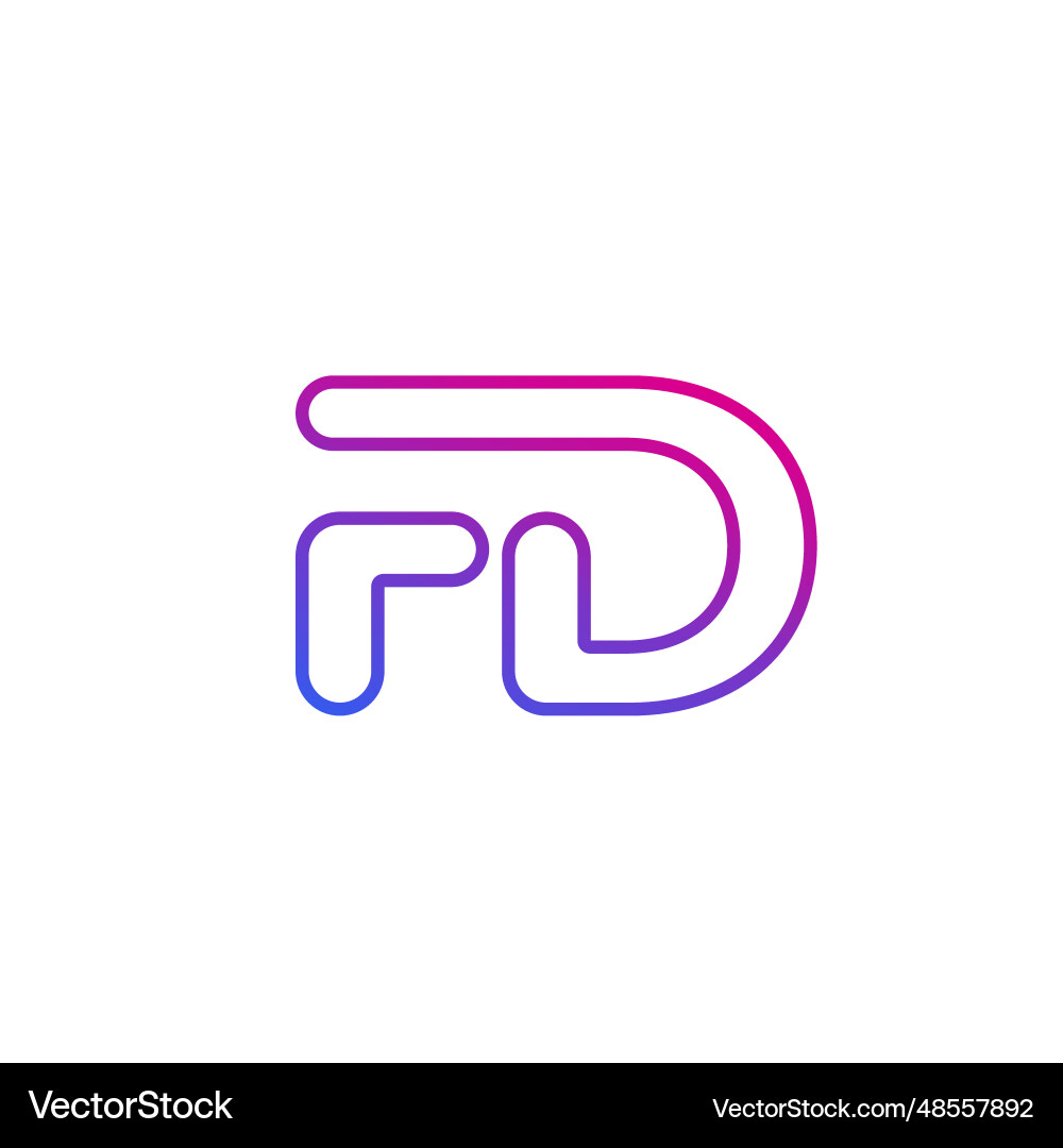Fd logo letters in line design Royalty Free Vector Image