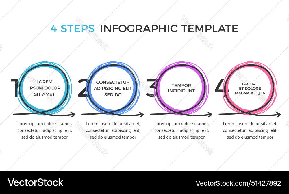 Hand drawn infographics - 4 elements Royalty Free Vector