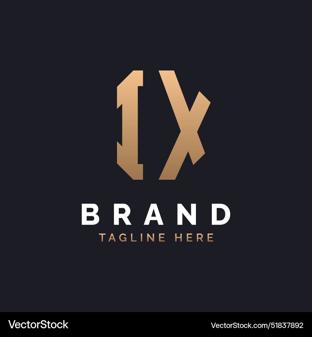 Ix logo design modern minimal elegant and luxury Vector Image