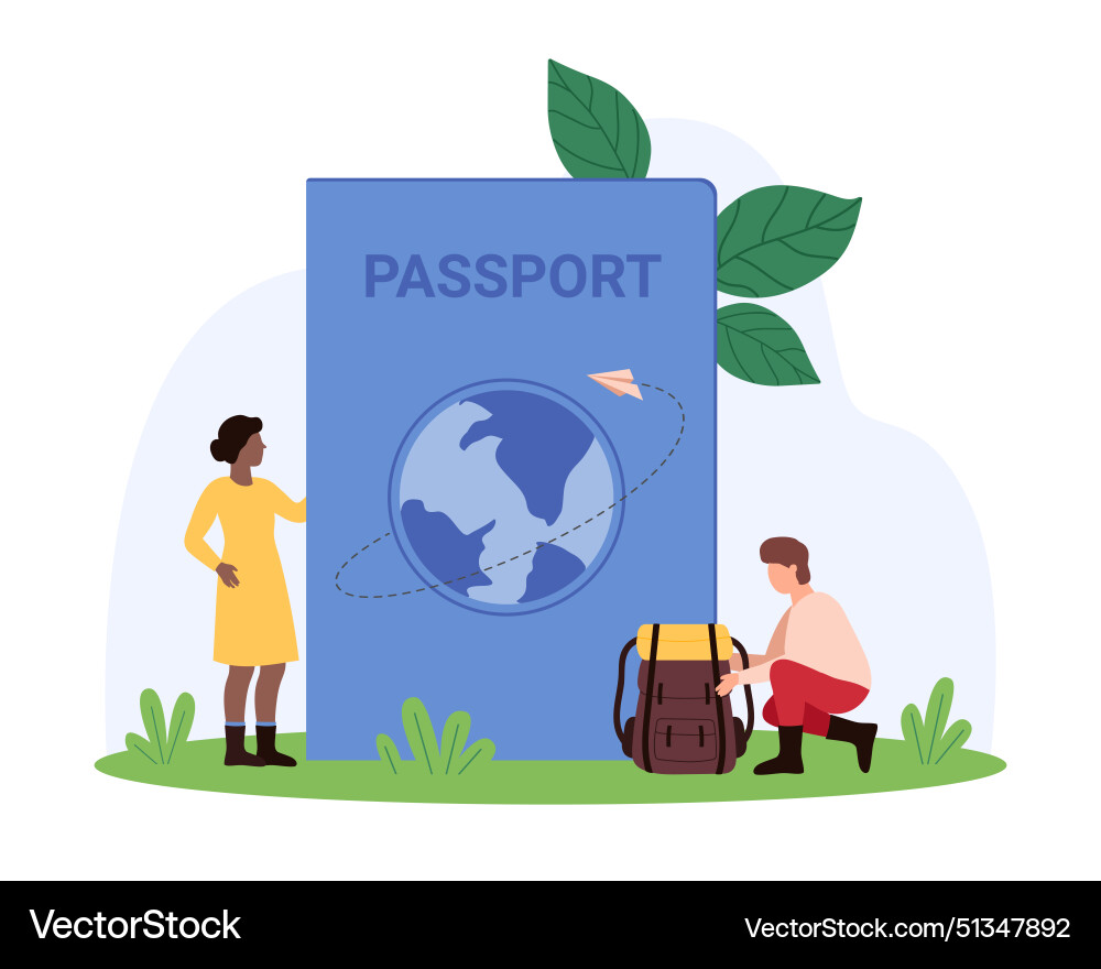 Passport for identity legal emigration Royalty Free Vector