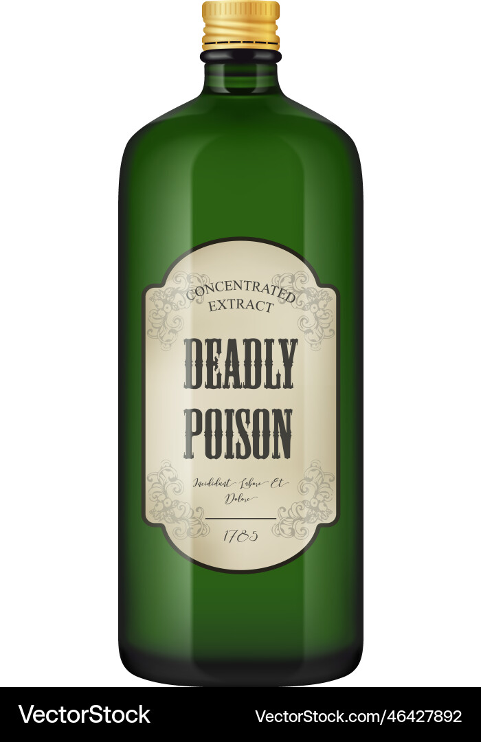 Realistic poison bottle Royalty Free Vector Image