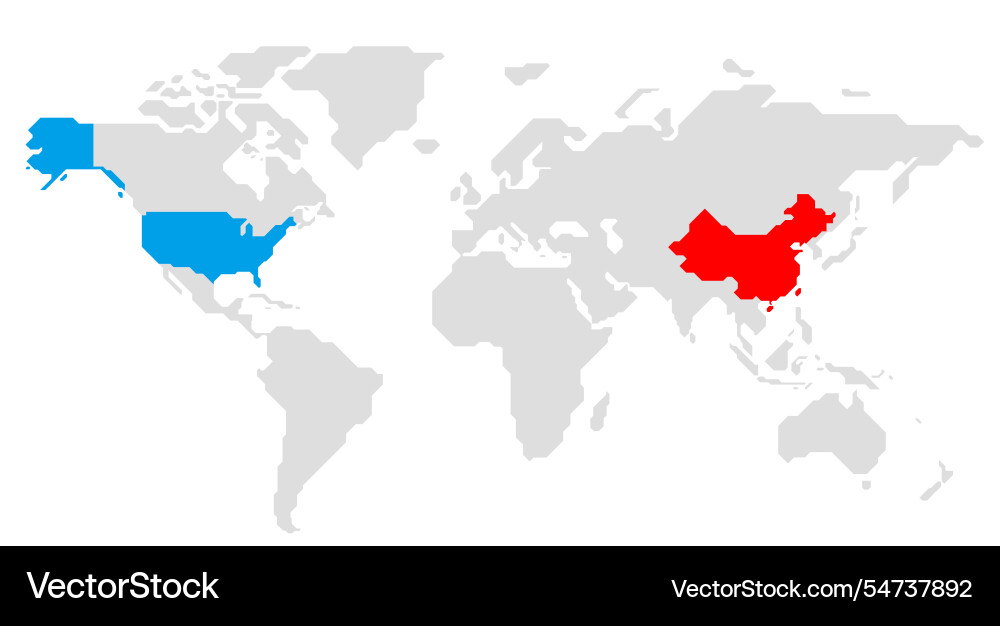 Simple straight line map of the world background Vector Image