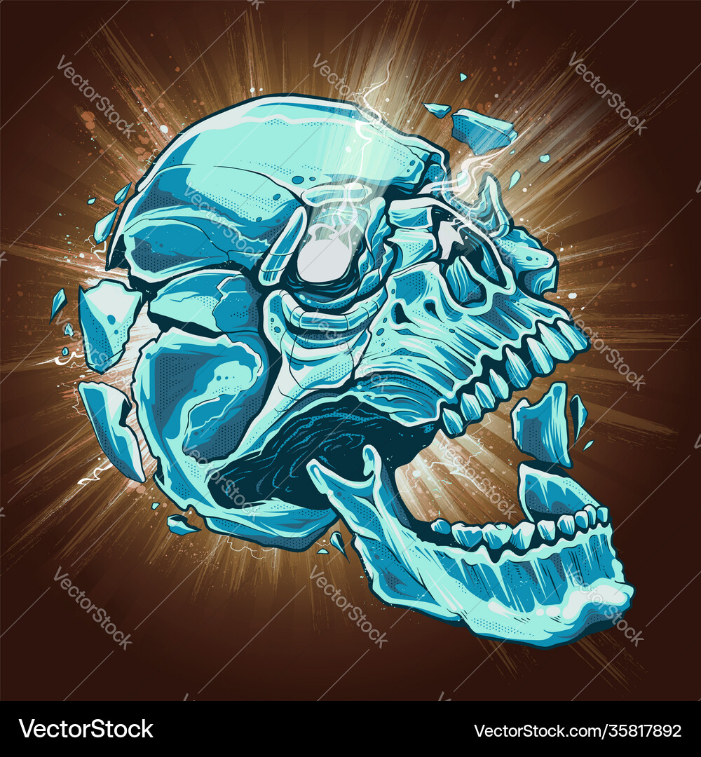 Skull exploding art Royalty Free Vector Image - VectorStock