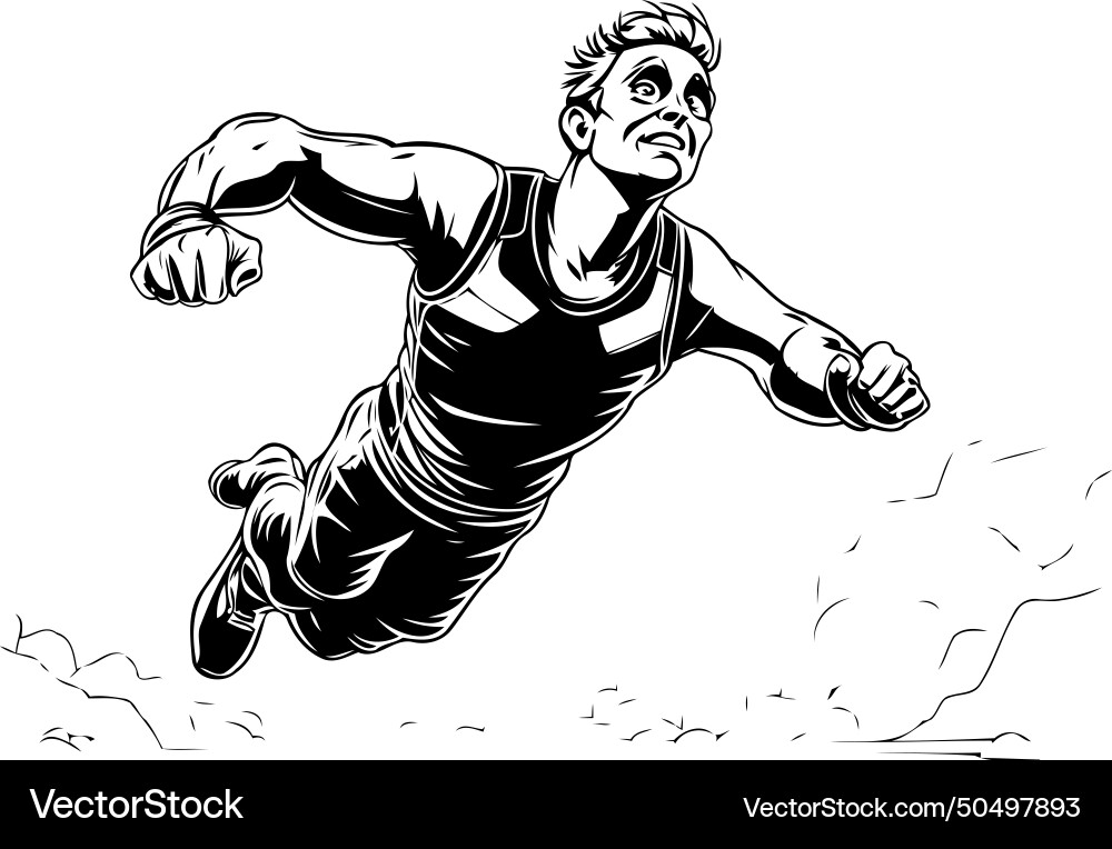 A running man athlete on the run Royalty Free Vector Image