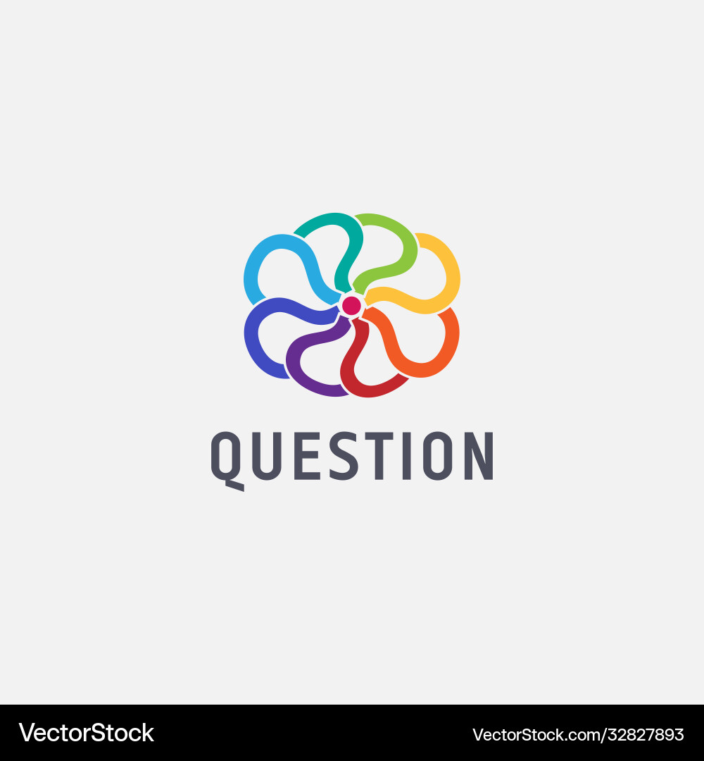 Colorful question cloud logo icon template Vector Image