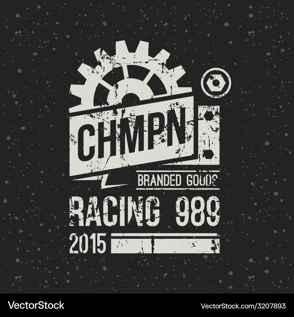 Emblem racing championship in retro style Vector Image