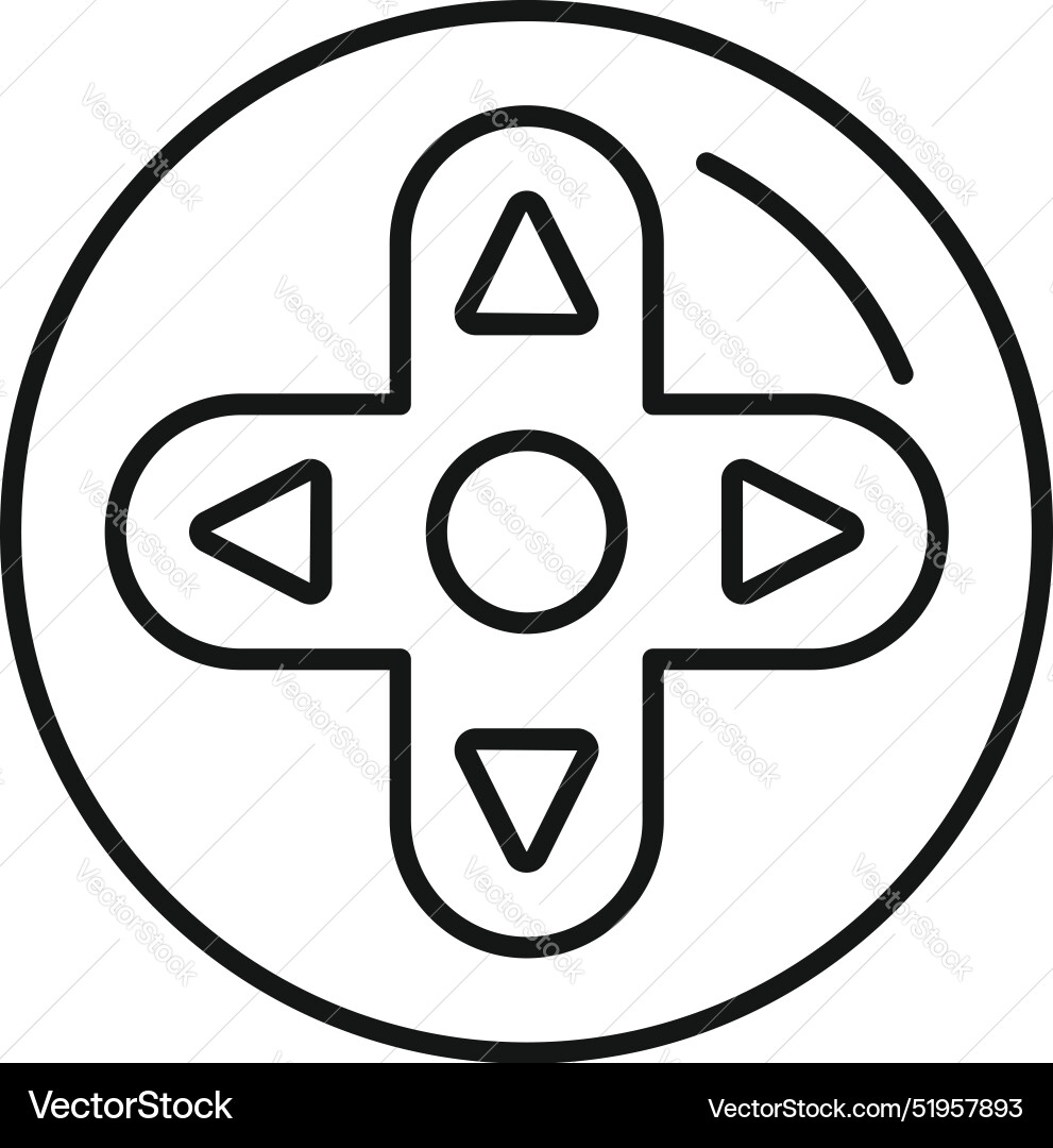 Game controller showing d pad with arrows in Vector Image