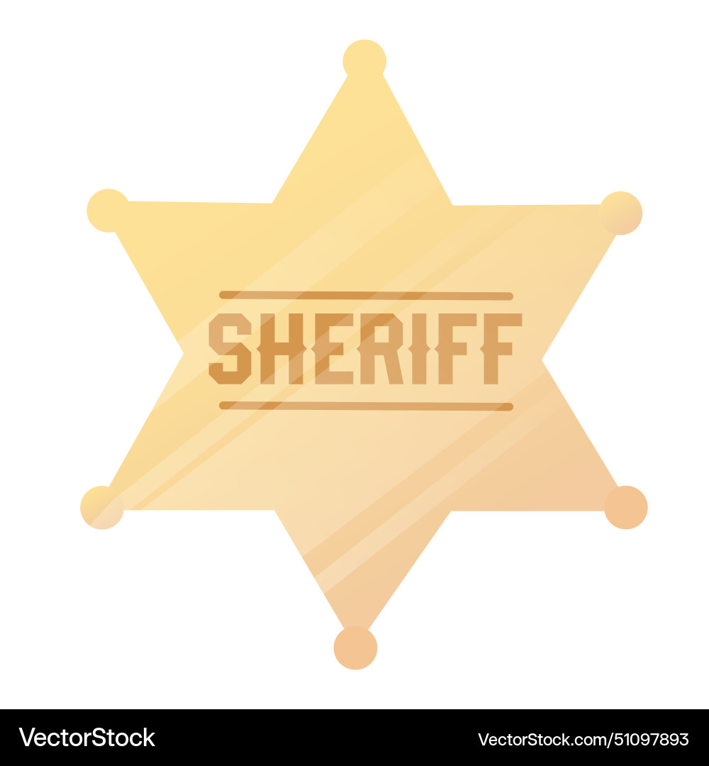 Golden hexagonal star icon sheriff badge symbol Vector Image