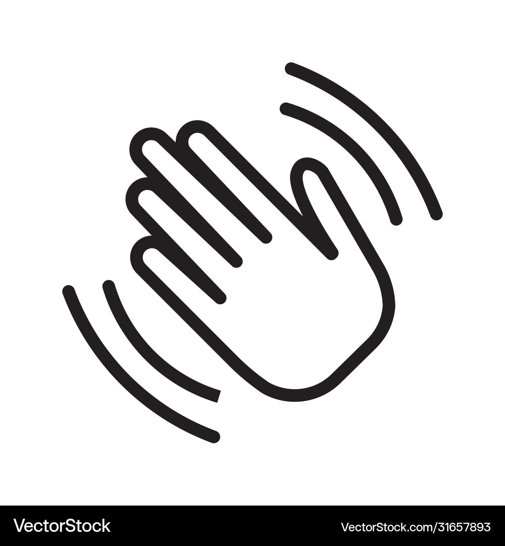 Hand wave waving hi or goodbye flat icon Vector Image