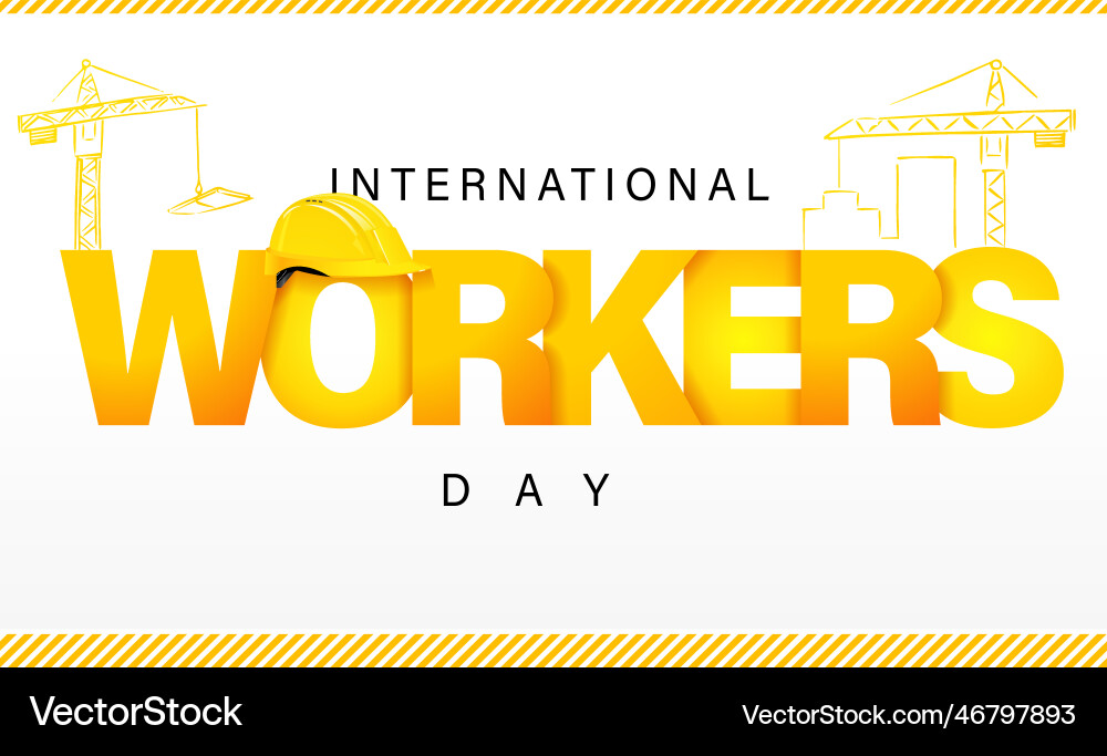 International Workers Day - Construction Theme Vector Image