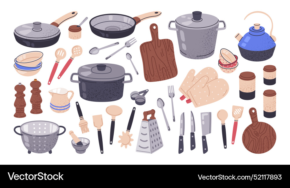 Kitchen utensils baking and cooking Royalty Free Vector