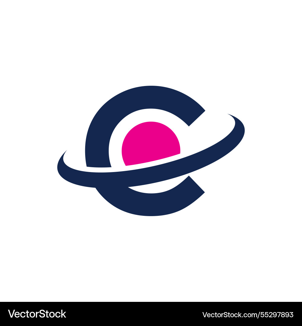 Modern orbital logo design Royalty Free Vector Image