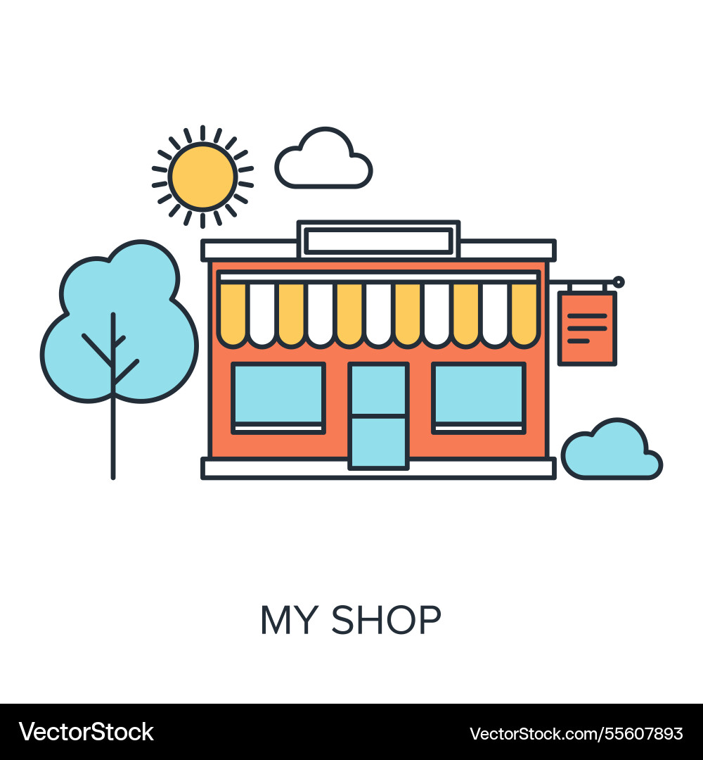 My shop concept Royalty Free Vector Image - VectorStock