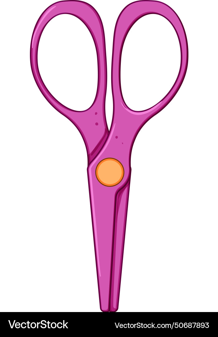 Render kid scissors cartoon Royalty Free Vector Image