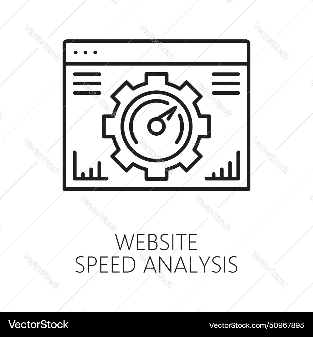 Website speed analytics web audit line icon Vector Image