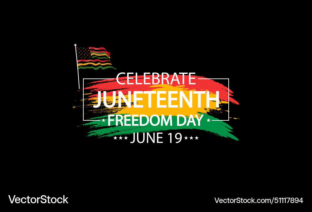 Honoring juneteenth beautiful text design Vector Image