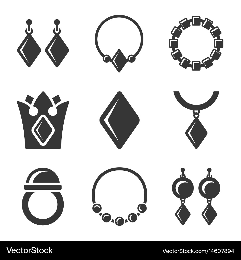 Jewelry icons set Royalty Free Vector Image - VectorStock