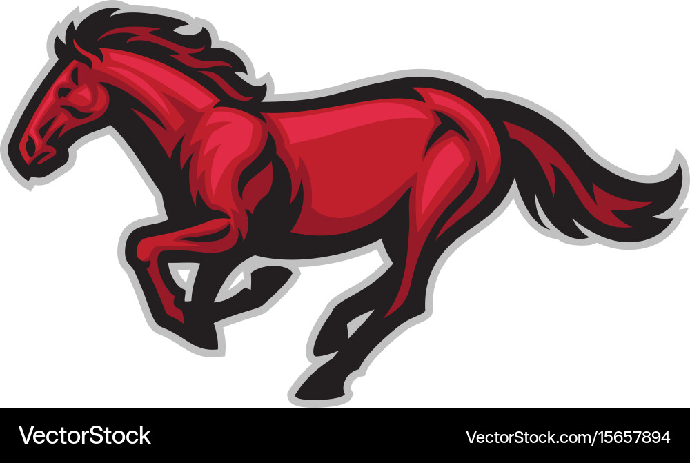 Running mustang horse Royalty Free Vector Image