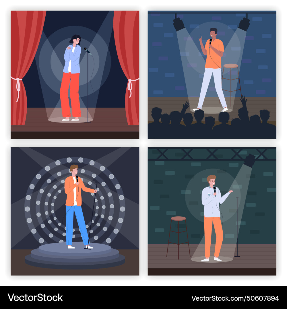 Stand up comedy banners Royalty Free Vector Image