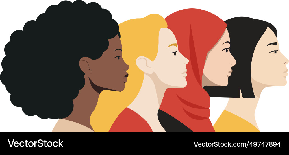 Women Profiles: Diverse Group Royalty Free Vector Image