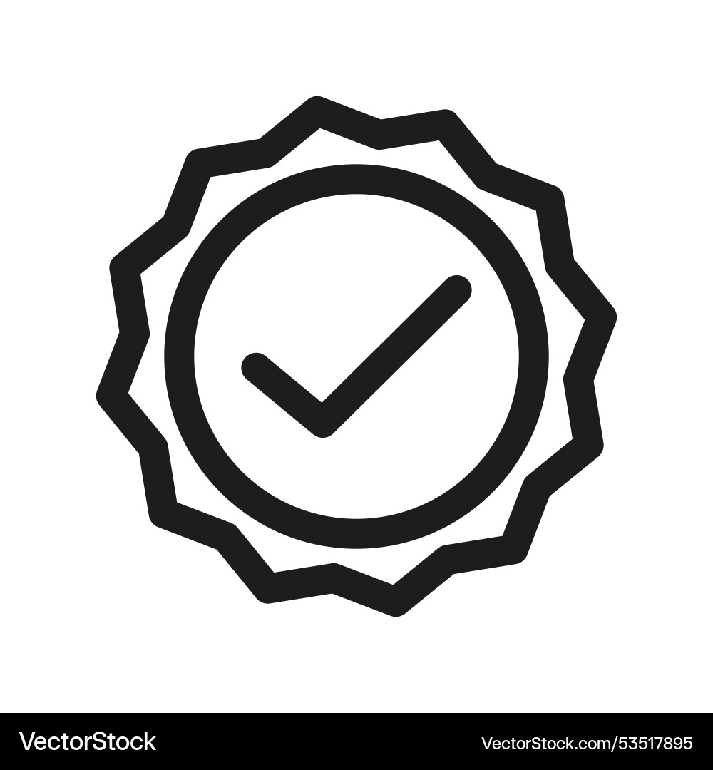 Approval badge icon quality check symbol verified Vector Image
