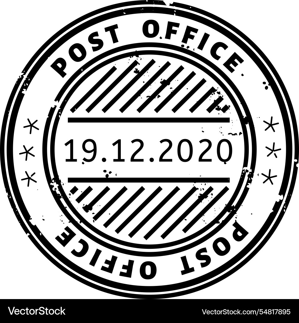 Black and white grunge circular post office stamp Vector Image
