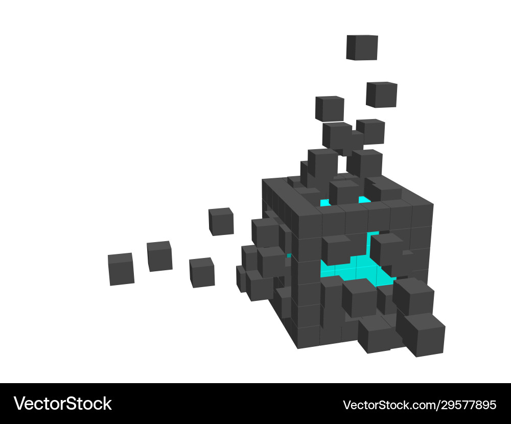 Cube from small cubes big data concept Royalty Free Vector