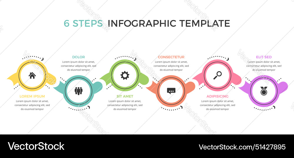 Infographic template - 6 parts Royalty Free Vector Image
