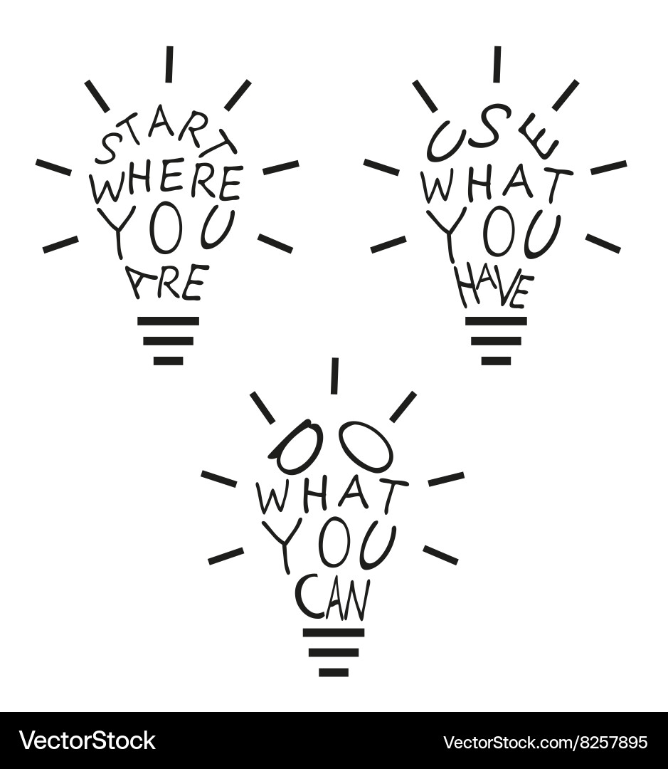 Motivational Light Bulbs Royalty Free Vector Image