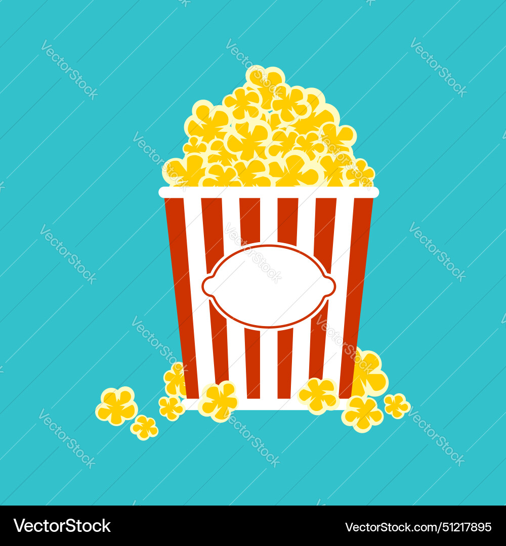Popcorn box isolated sweetness snack Royalty Free Vector