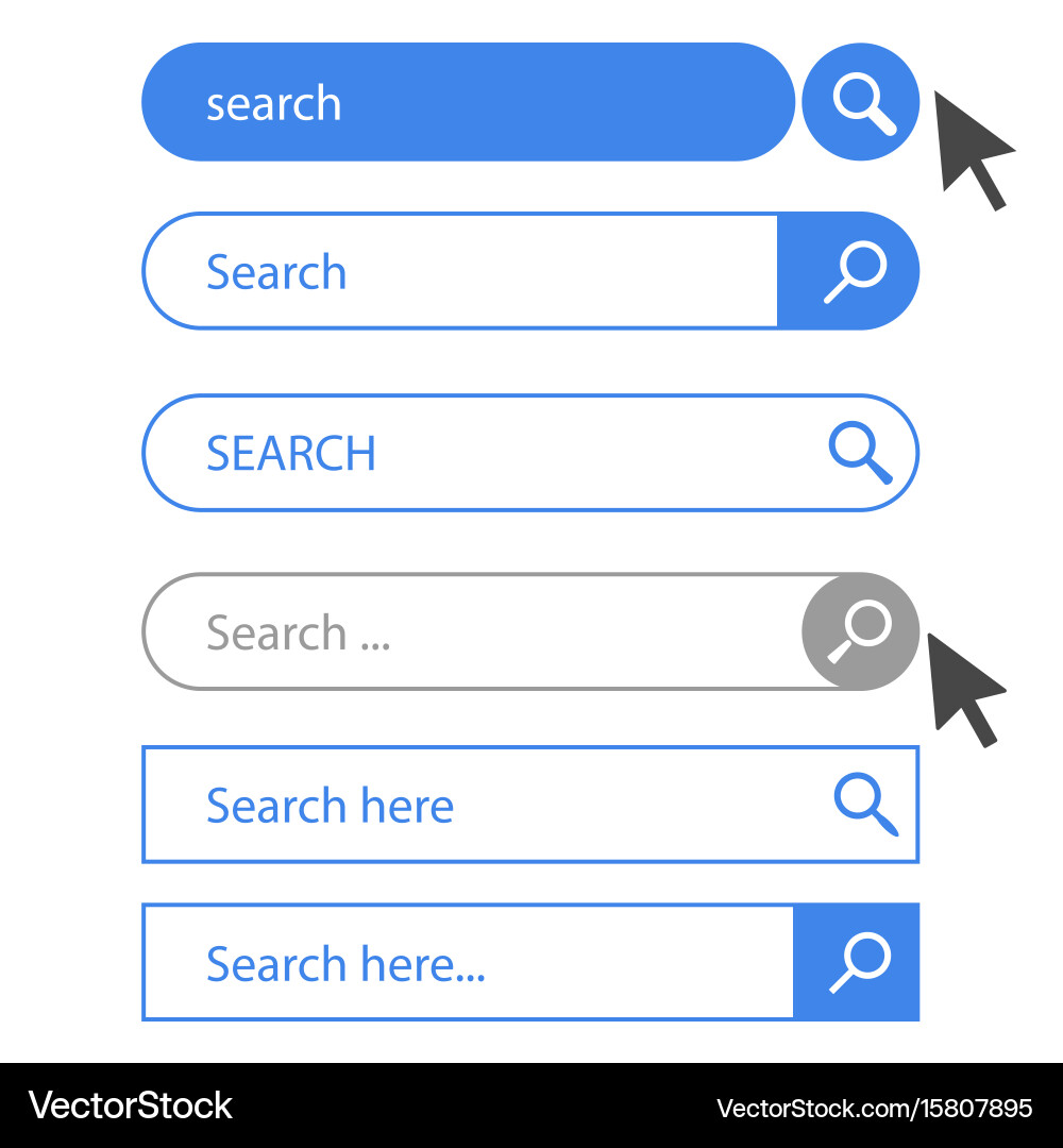 Search bar field set Royalty Free Vector Image
