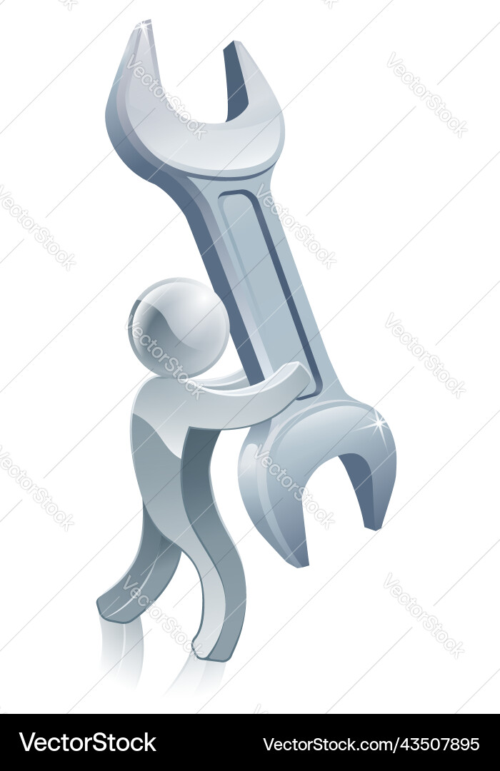 Spanner wrench man Royalty Free Vector Image - VectorStock