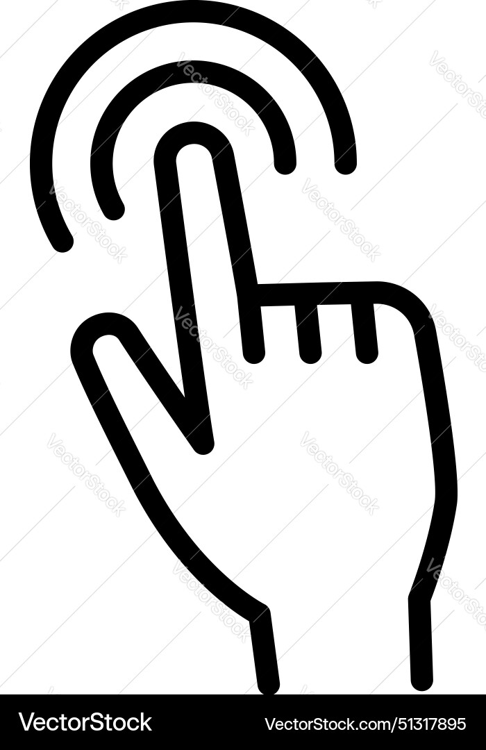 Touch screen finger hand press push icon Vector Image