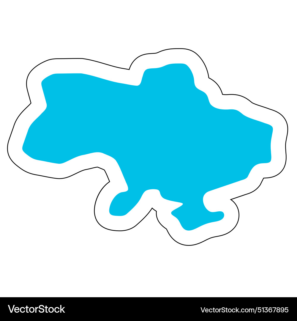 Ukraine country map sticker Royalty Free Vector Image