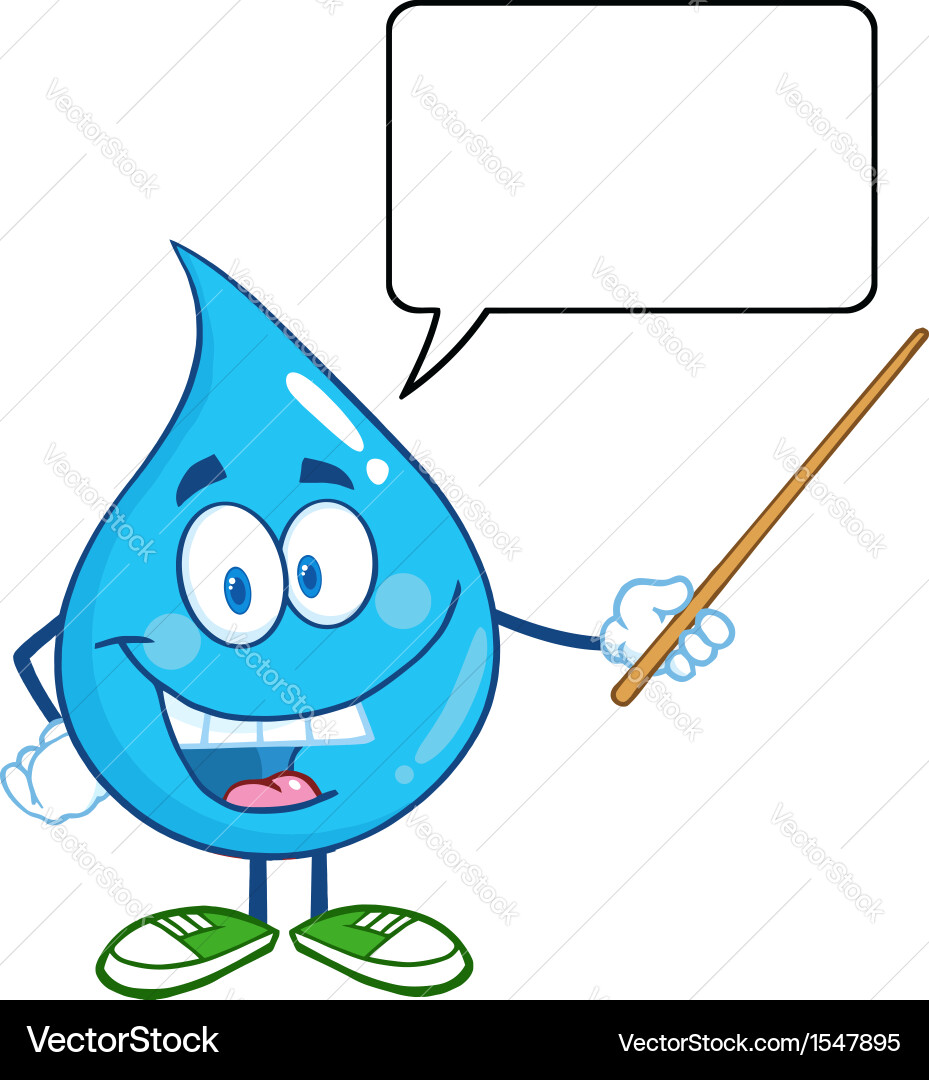 Wassertropfen Cartoon Charakter Lehre Lizenzfreier Vektor