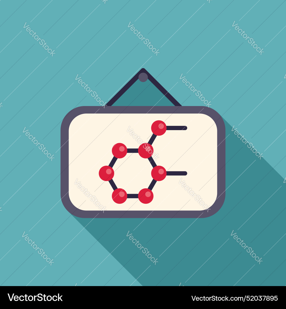 Whiteboard hanging with molecular formula showing Vector Image