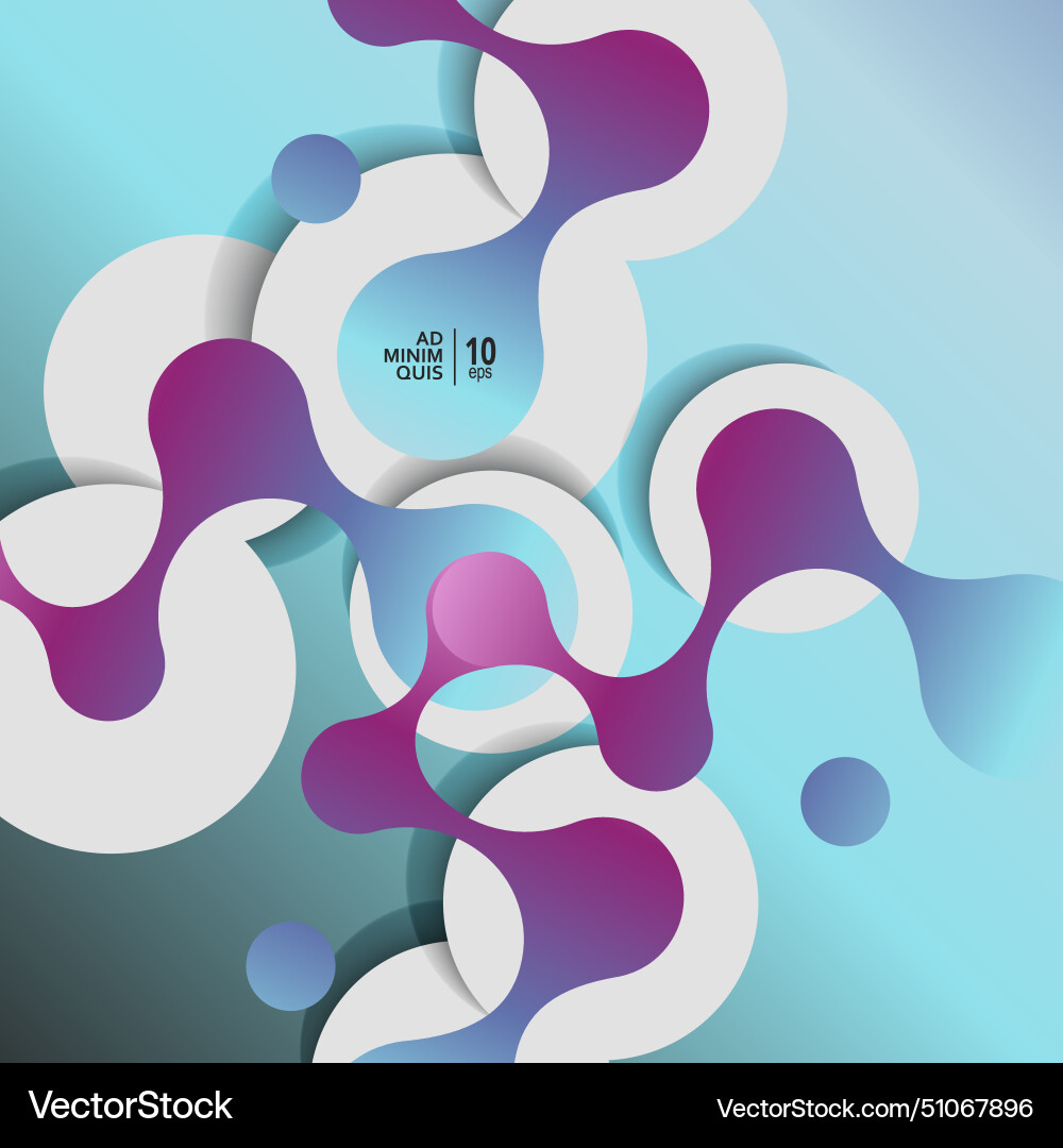 Abstract circles connected background Royalty Free Vector