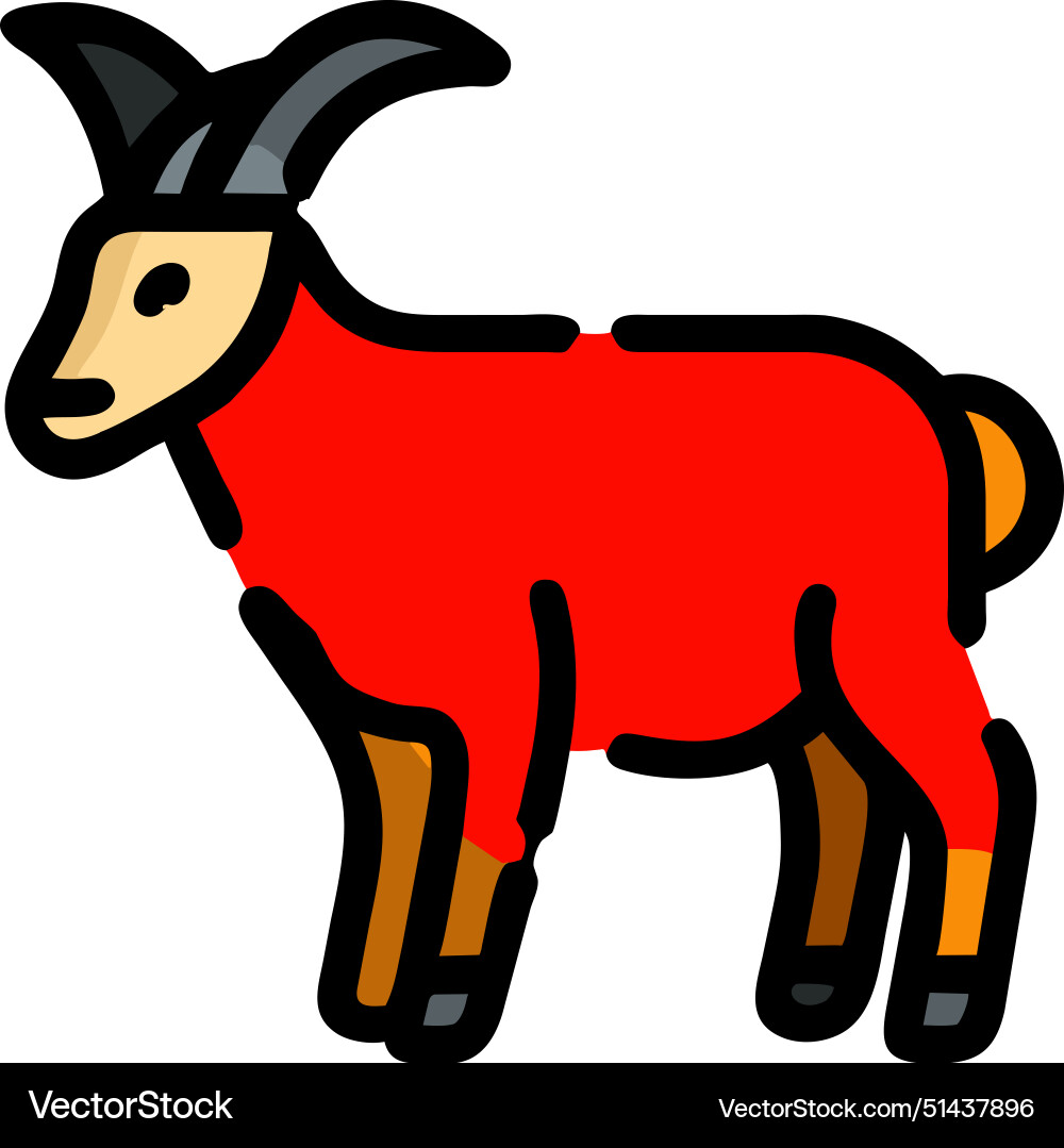 Alpine goat red icon Royalty Free Vector Image