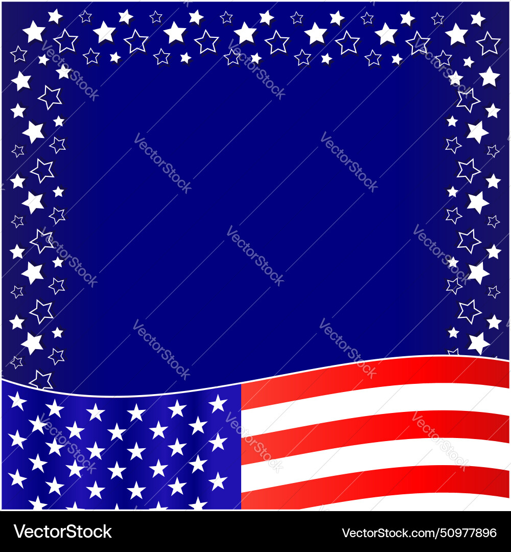 American flag symbols holiday frame Royalty Free Vector