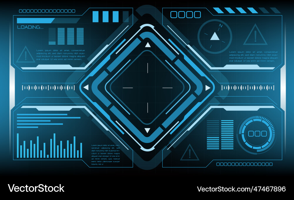 Hud sci-fi interface screen view design virtual Vector Image