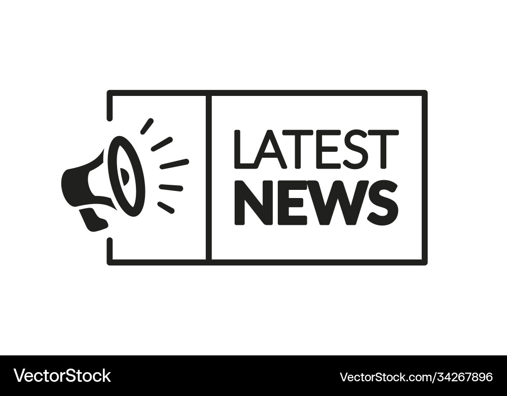 Latest news icon with speaker Royalty Free Vector Image